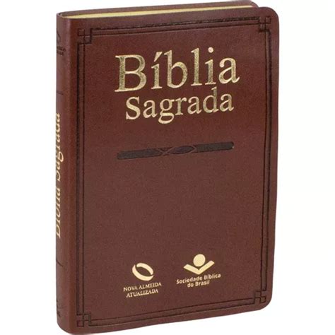 Bíblia Sagrada Capa couro sintético marrom Nova Almeida Atualizada