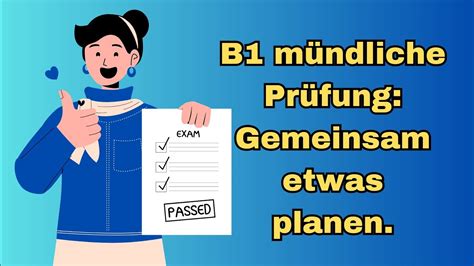 B1 mündliche Prüfung Gemeinsam etwas planen B1 exam YouTube