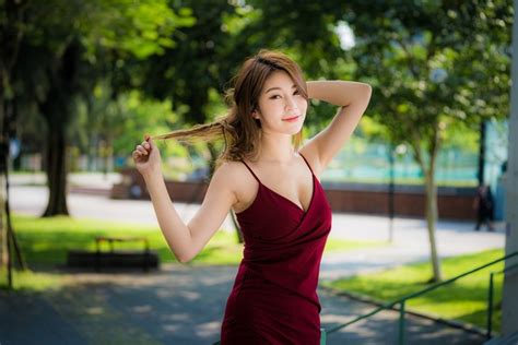 4K Asian Pose Hands Dress Brown Haired HD Wallpaper Rare Gallery