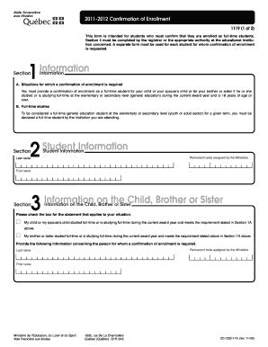 Fillable Online Confirmation Of Enrollment Aide Financi Re Aux Tudes