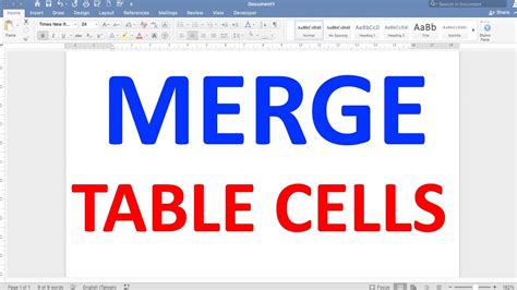 Find Merged Cells In Word Table Calendar Printable Templates