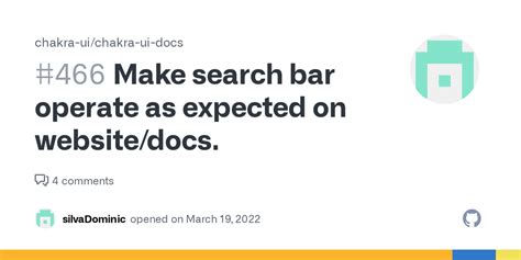 Make Search Bar Operate As Expected On Website Docs Issue 466