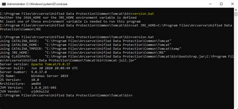how to find out tomcat version in udp via command line