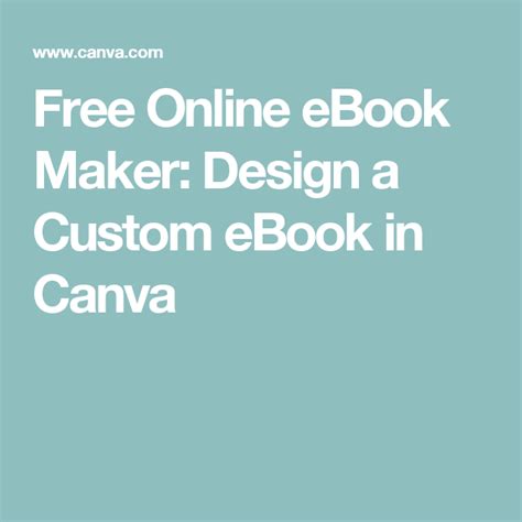 Free Online EBook Maker Design A Custom EBook In Canva Online Poster