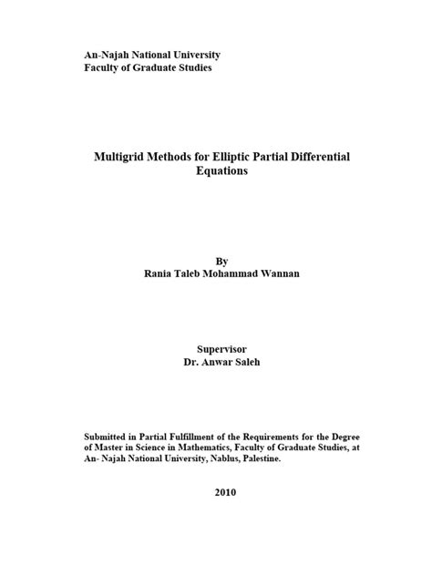 multigrid methods for elliptic partial differential equations pdf