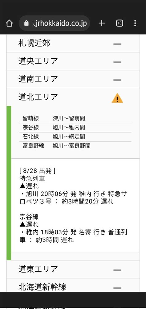 東水快速 on Twitter RT sato taka 上り特急宗谷号が智恵文日進間で熊と接触した影響で下り特急サロベツ3号に