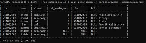 Belajar SQL Join Table INNER LEFT RIGHT JOIN