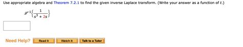 solved use appropriate algebra and theorem 7 2 1 to find the