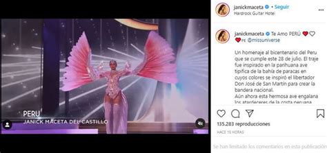 Janick Maceta se refirió a su traje típico en el Miss Universo 2021