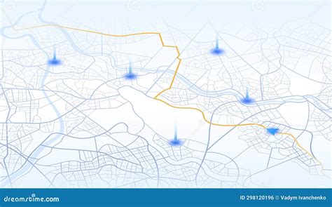 Gps Tracking Map Abstract Isometric Location Tracks Dashboard Stock