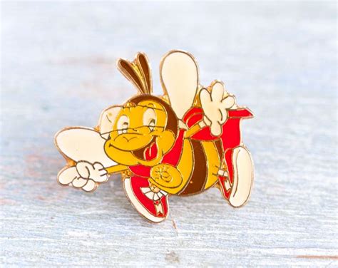 Loopy Bee Badge The Honey Nut Loops Bee Cartoon Pin 1991 Kelloggs Promo Advert Enamel Pin