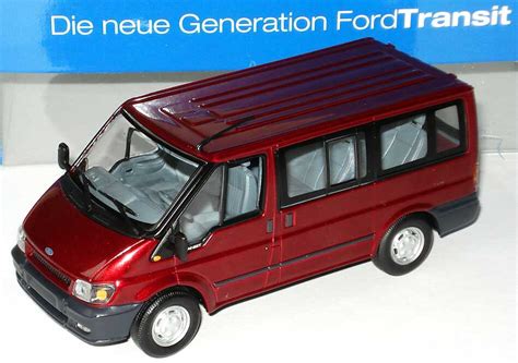 Ford Transit 2000 Bus Weinrot Met Werbemodell Minichamps In Der 1zu87