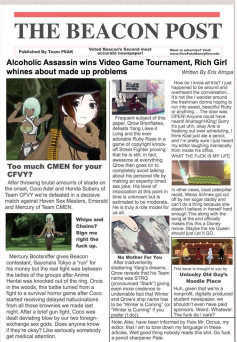 The Beacon Post Nov 28 2015 RWBY Know Your Meme