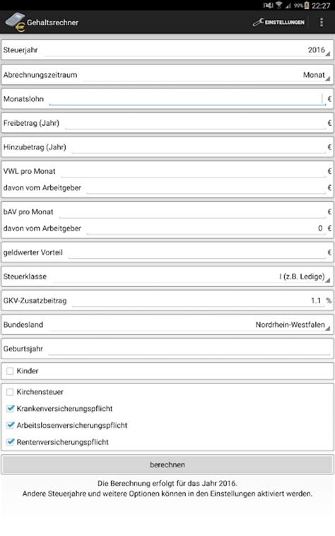 Android Gehaltsrechner Brutto Netto Apk