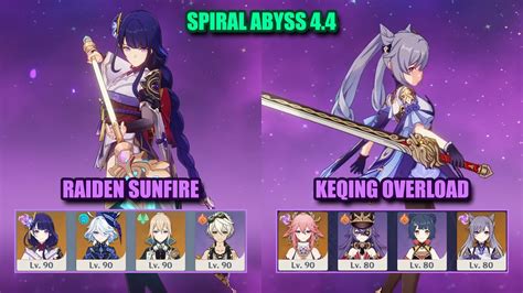Raiden Furina Sunfire Keqing Yae Miko Overload Spiral Abyss 4 4
