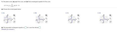 solved for the plane curve a graph the curve and b