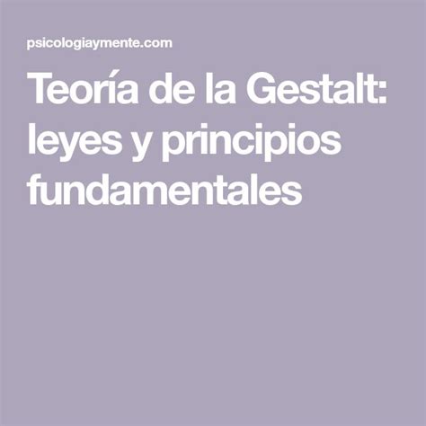 Teor A De La Gestalt Leyes Y Principios Fundamentales Lockscreen
