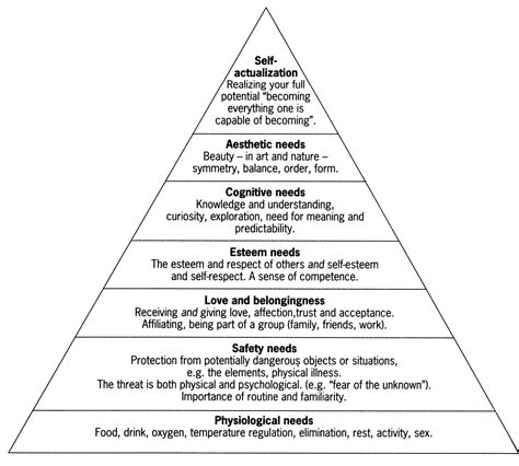 Maslows Hierarchy Of Needs Worksheets