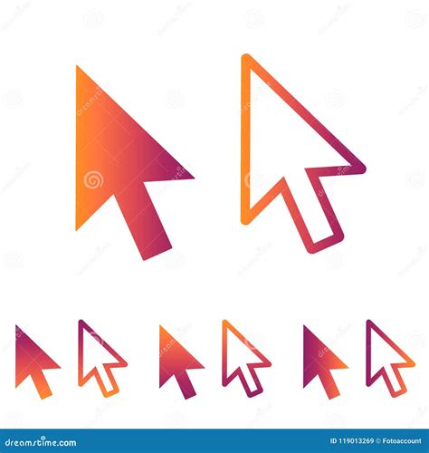 Computer Mouse Click Pointer Arrow Flat Icon For Apps And Websites