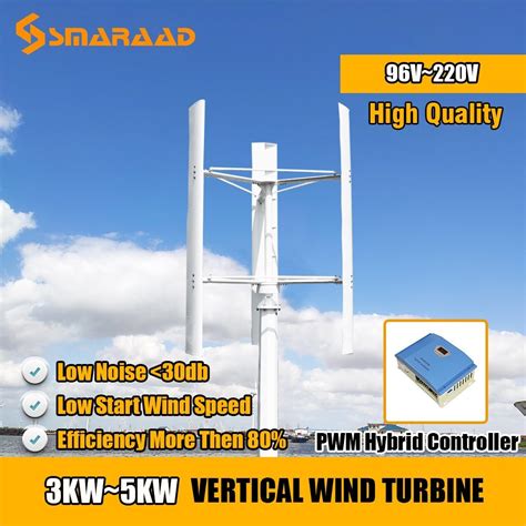 Smaraad 3kw Aviati On Aluminum Alloy Blades Vertical Axis Wind Energy