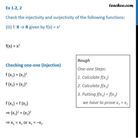 check the injectivity and surjectivity of iii f r → r f x x 2