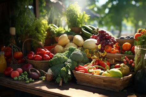 Fotografía de alimentos frescos en ferias agrícolas sostenibles Foto