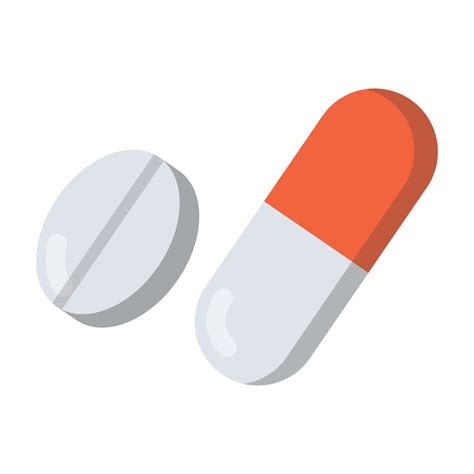 Simple Flat Pill And Capsule Design Medicine Tablet Pill And Capsule