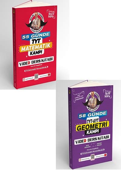 2024 Bıyıklı Matematik 55 Günde TYT Matematik Kampı Video Ders Kitabı