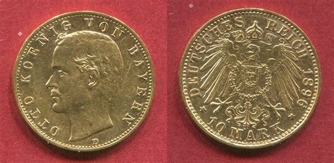 Bayern 10 Mark Gold 1896 D König Otto ss vz MA Shops