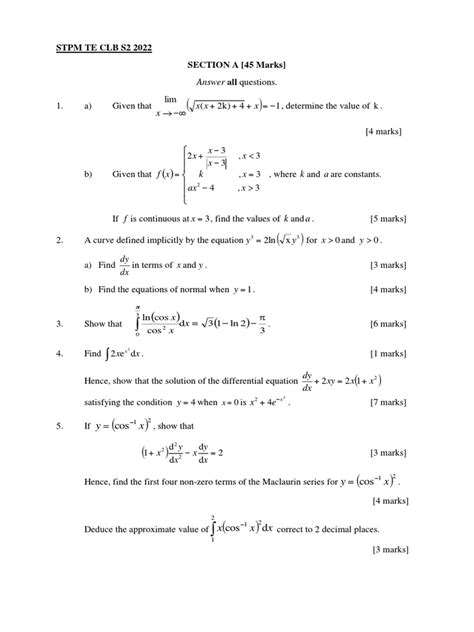 test 1 clb ques pdf equations cartesian coordinate system