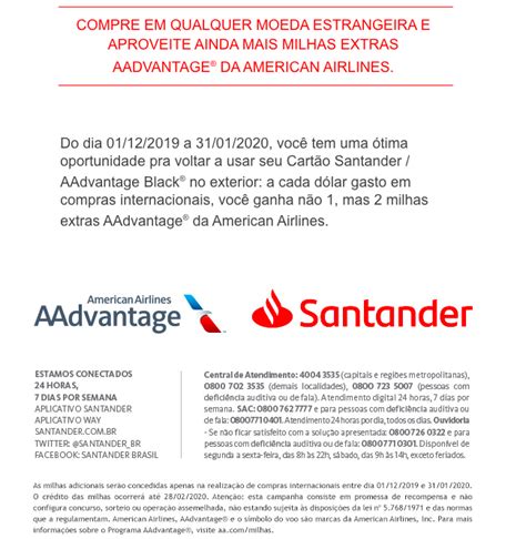 Acumule 4 Milhas AAdvantage Por D Lar Nos Cart Es De Cr Dito Santander