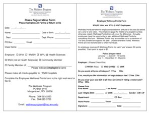 Fillable Online Hsc Wvu Class Registration Form WVU Health Sciences