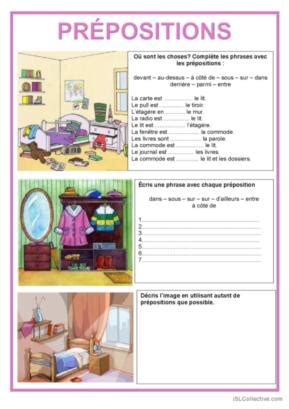 135 Prépositions Français FLE fiches pedagogiques pdf doc