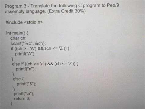 Solved Please Use Only Pep Programer Translate To Chegg