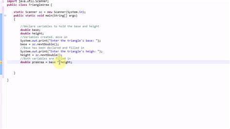 learning java part 3 sample application finding the area of a triangle youtube