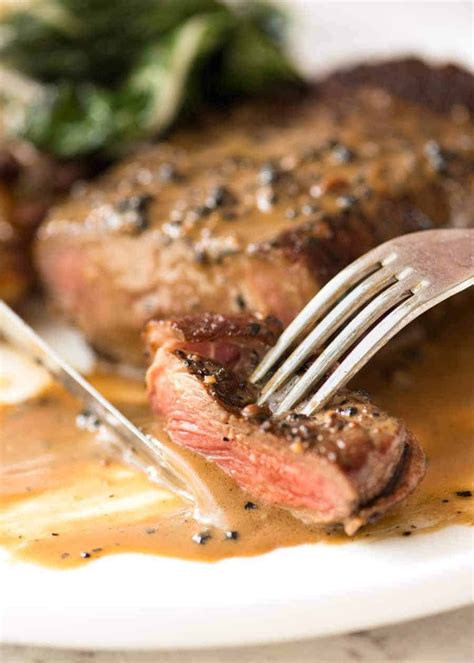 Steak With Creamy Peppercorn Sauce Simplyrecipes