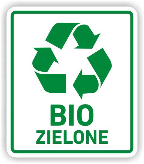 BIO ZIELONE Naklejka na kosz śmieci kosze 15 cm Cena Opinie
