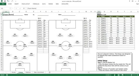 Soccer Roster Free Excel Template