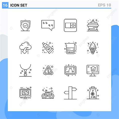 Set Of 16 Modern Ui Icons Symbols Signs For Arrow Wireframe Set Down