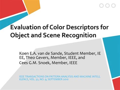 evaluating color descriptors for object and scene recognition ppt