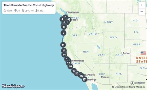 Printable Pacific Coast Highway Map