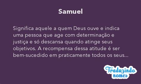 Significado Do Nome SAMUEL Detalhes E Origem Do Nome SAMUEL Nomes