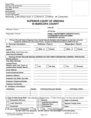Fillable Online Superiorcourt Maricopa Ez Court Forms Home Fax Email