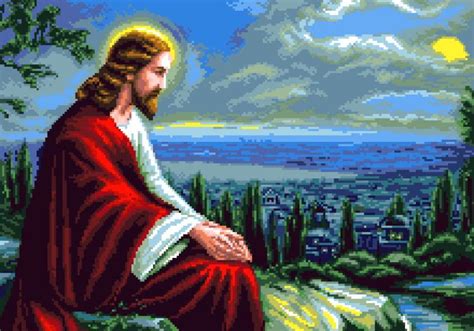 Wzór do haftu drukowany Jezus Chrystus Coricamo