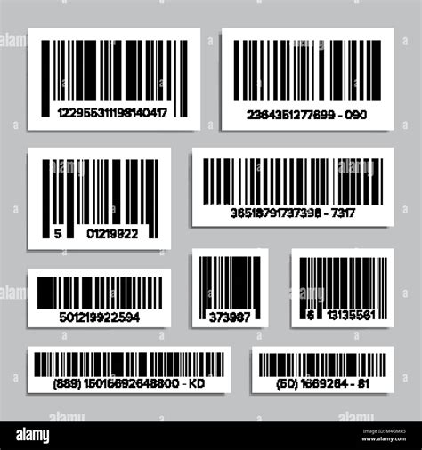 bar code set vector universal product scan code isolated illustration stock vector image and art