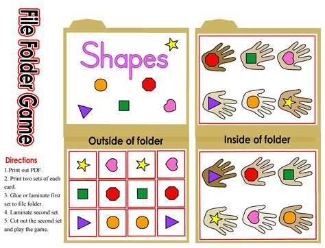 Shapes File Folder Game Meet The Needs Folder Games File
