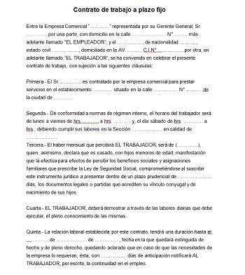 Como Elaborar Un Contrato De Trabajo Fioricet