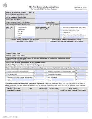 Fillable Online Borrower Information Form Borrower Information Form