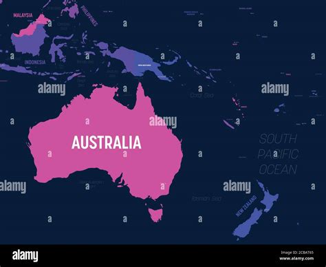 Australia And Oceania Map High Detailed Political Map Of Australian