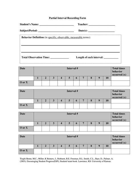 Partial Interval Recording Data Sheet Complete With Ease Airslate